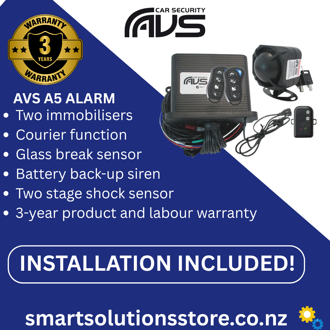 AVS Car Alarm With Installation AVS A5 AS/NZS STANDARDS CERTIFIED ALAR