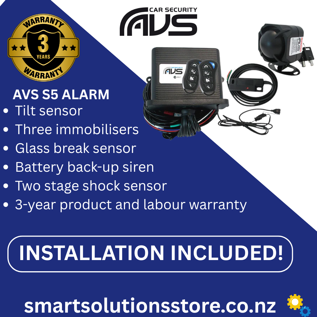 AVS Car Alarm With Installation AVS S5 AS/NZS STANDARDS CERTIFIED ALAR