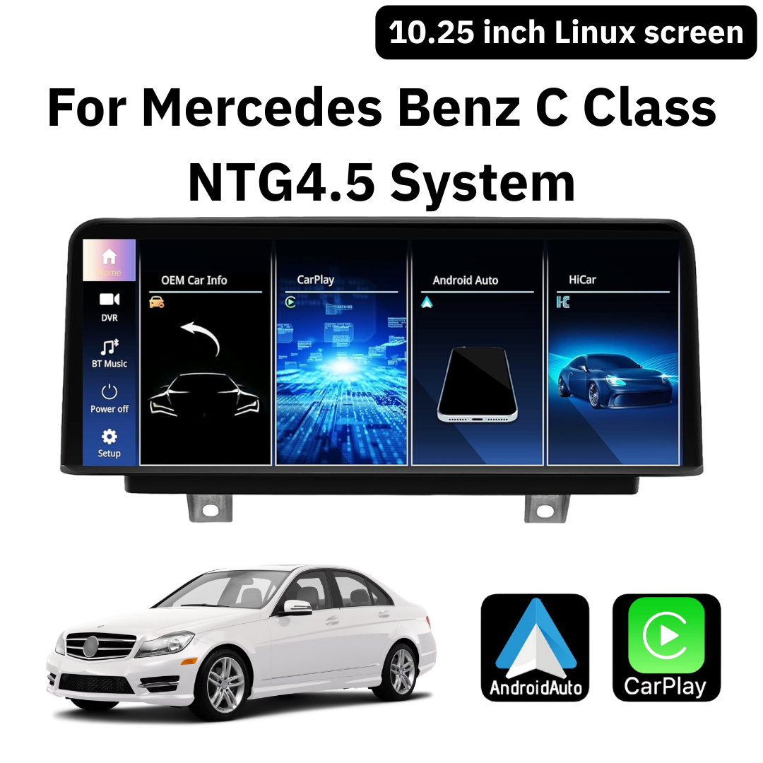 Mercedes-Benz C-Class NTG4.5 Linux 10.25" Wireless CarPlay & Android A